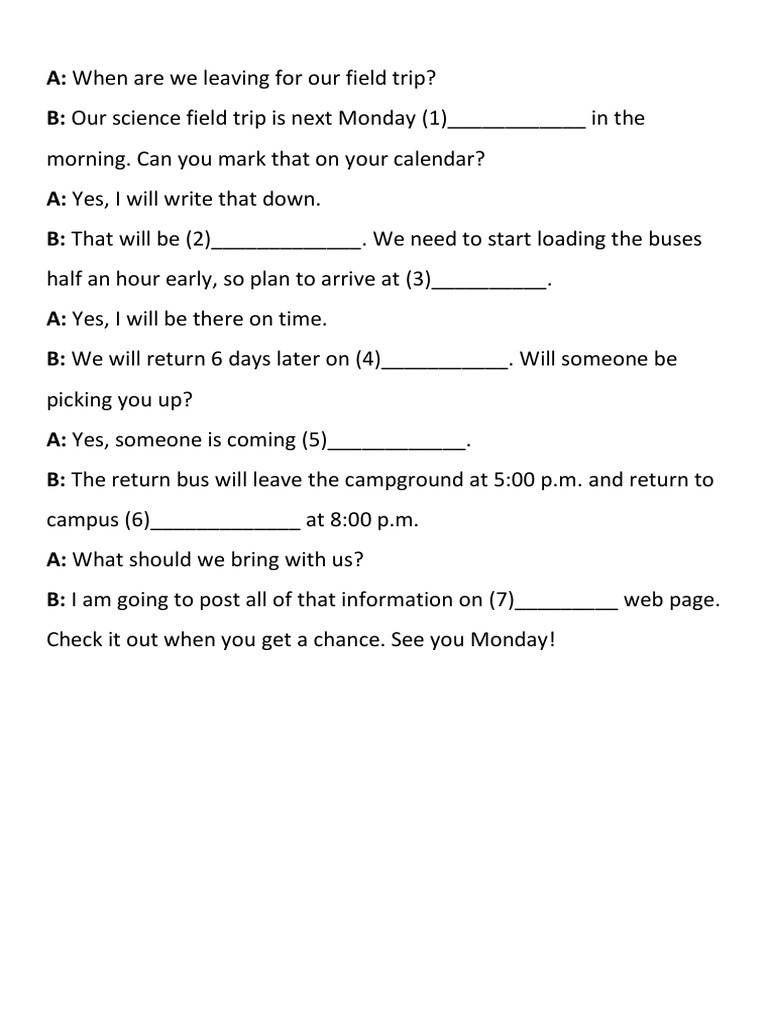 Telling The Date - Listening | PDF