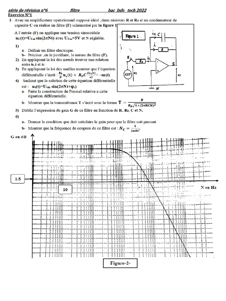 Révision sur les filtres électriques Bac Tech | PDF | Filtre ...