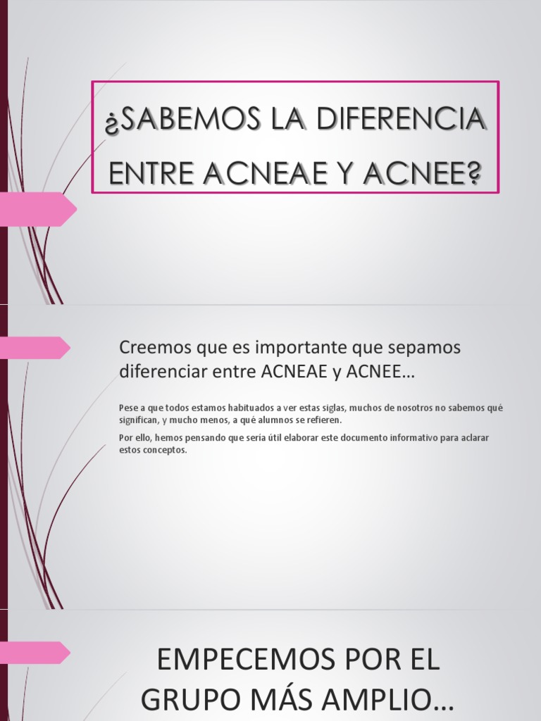 Aclaración ACNEE y ACNEAE | PDF | Relaciones personales, crianza y desarrollo personal | Salud y ...