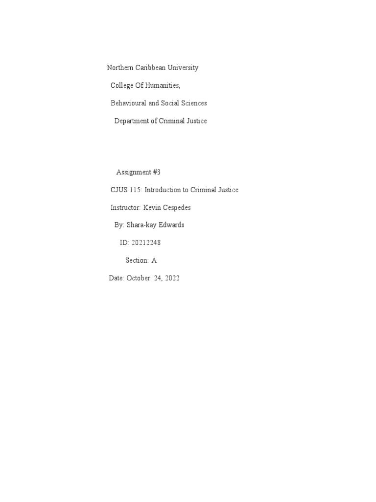 Assignment 3 | PDF | Crimes | Crime & Violence