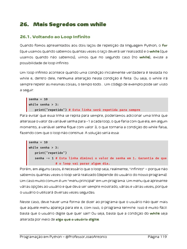 Python2020 Aula26 Maiswhile | PDF | Python (linguagem de programação ...
