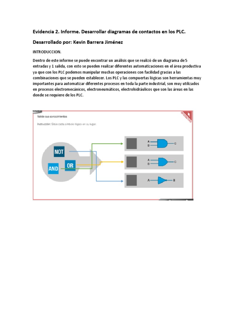 Evidencia 2. Informe. Desarrollar Diagramas PLC | PDF | Controlador ...