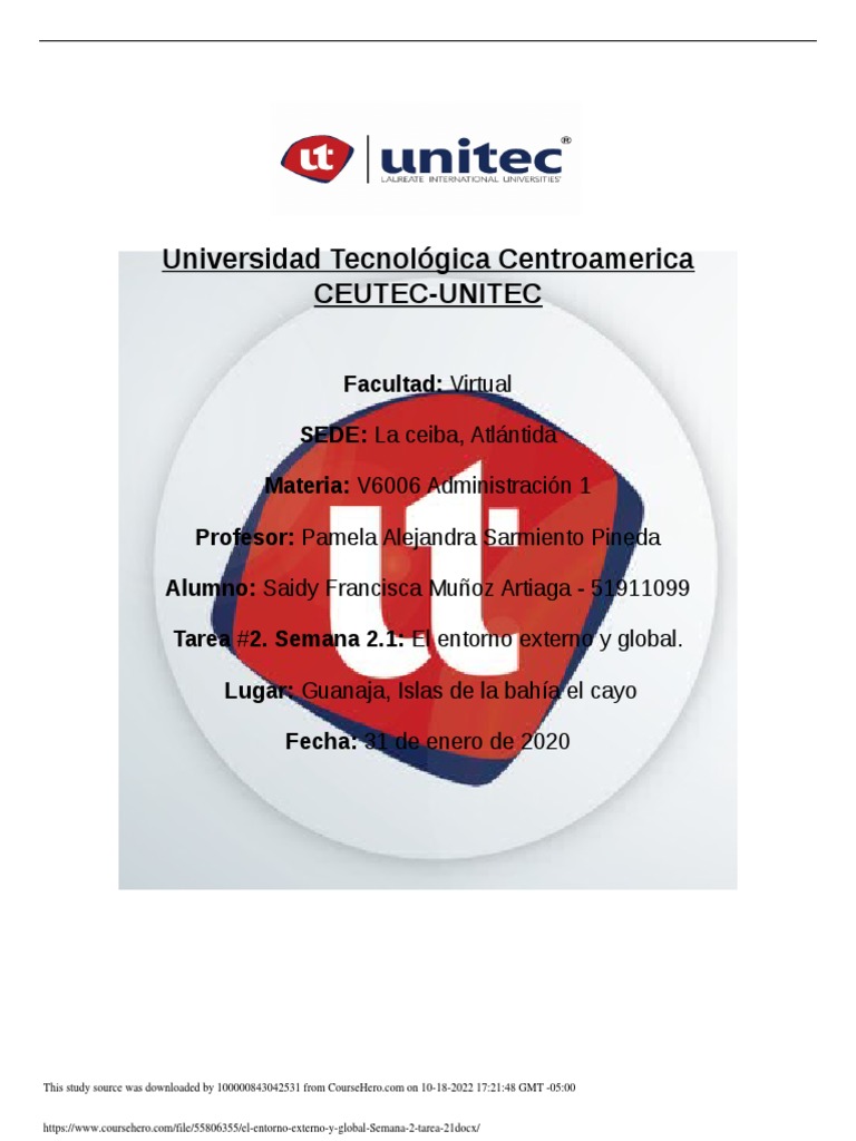 Universidad Tecnológica Centroamerica Ceutec-Unitec | PDF | Honduras | Comercio