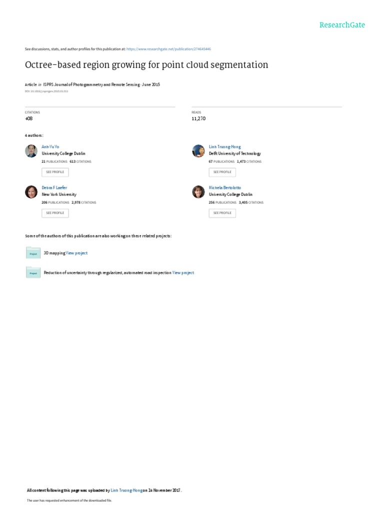 Octree-Based Region Growing For Point Cloud Segmentation | PDF | Cluster Analysis | Image ...