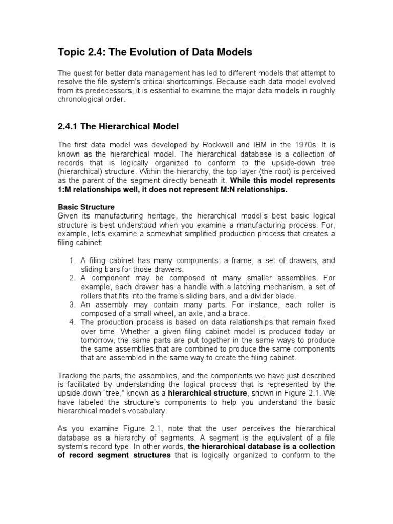 Evolution of Data Models | Databases | Relational Database