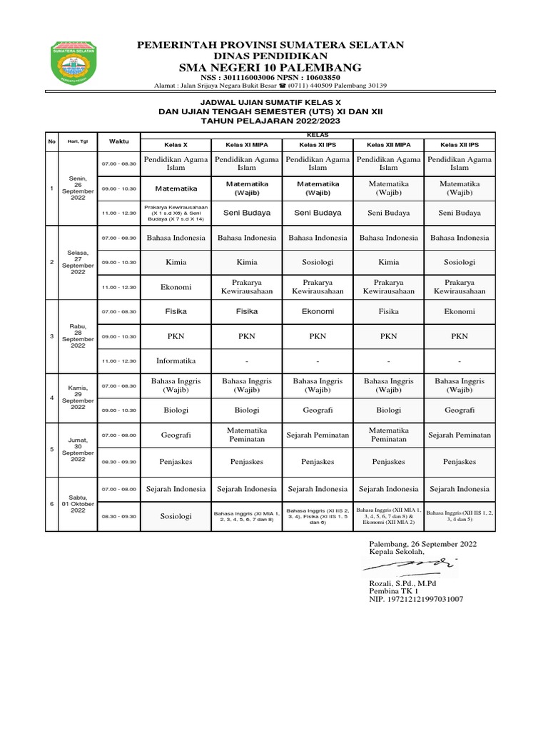 Jadwal Pengawas Uts 2022 Pdf