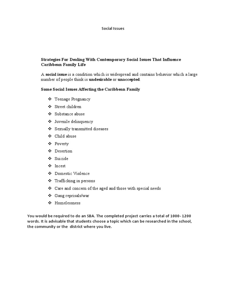 Confronting Social Issues in the Caribbean: Strategies for Addressing ...
