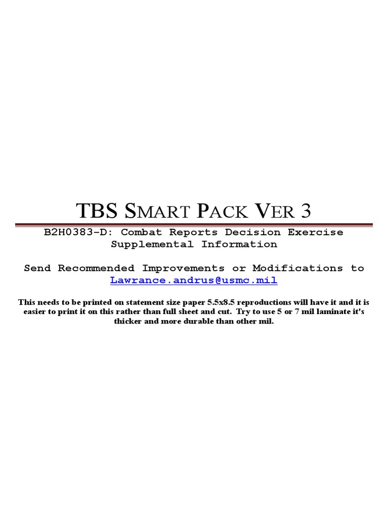 Combat Reports Decision Exercise-TBS Smart Pack For Combat Reports v4 ...