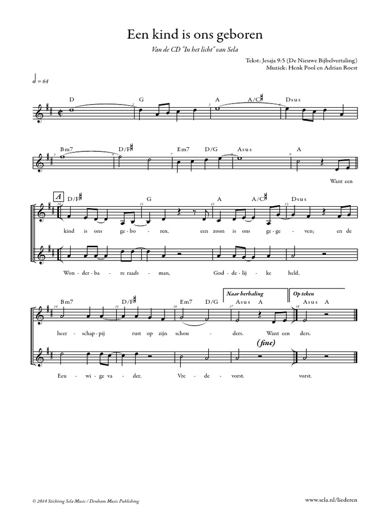 Sela - Een Kind Is Ons Geboren | PDF