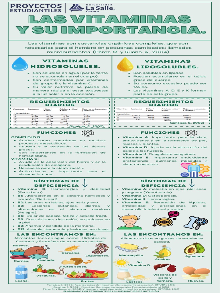 Las Vitaminas y Su Importancia | PDF | Vitamina | Vitamina C