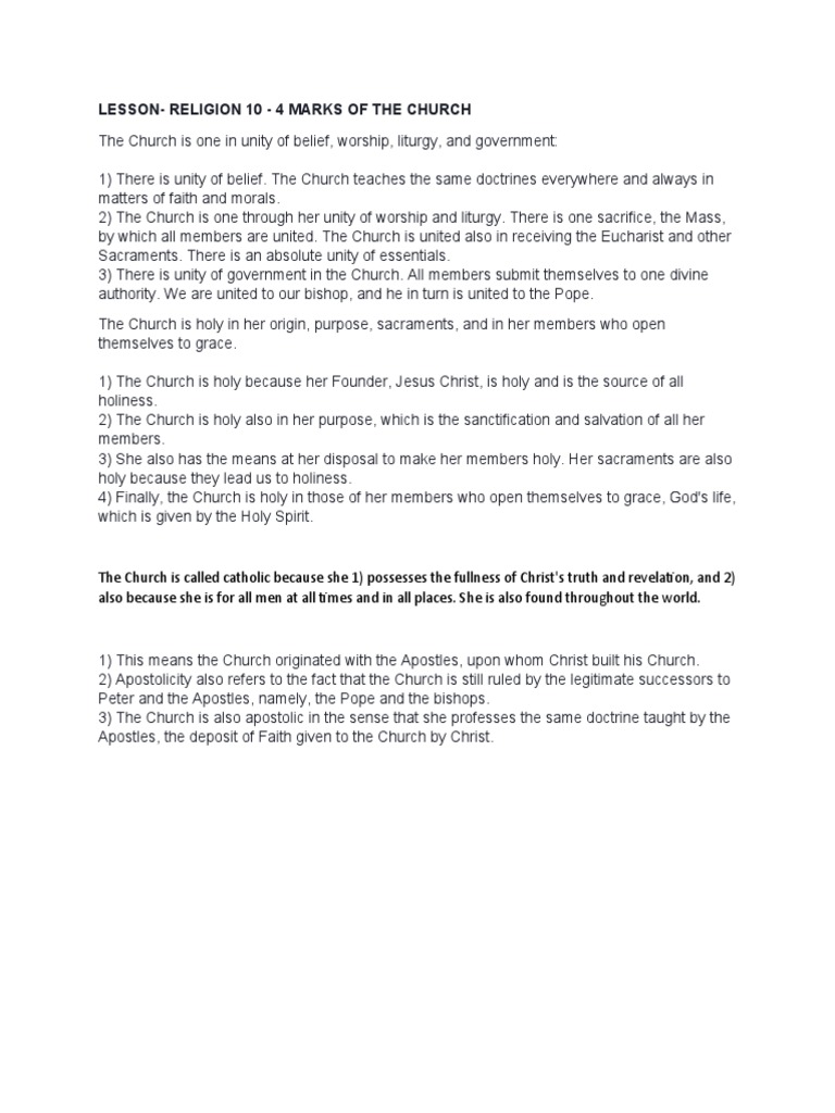 4 Marks of The Church | PDF