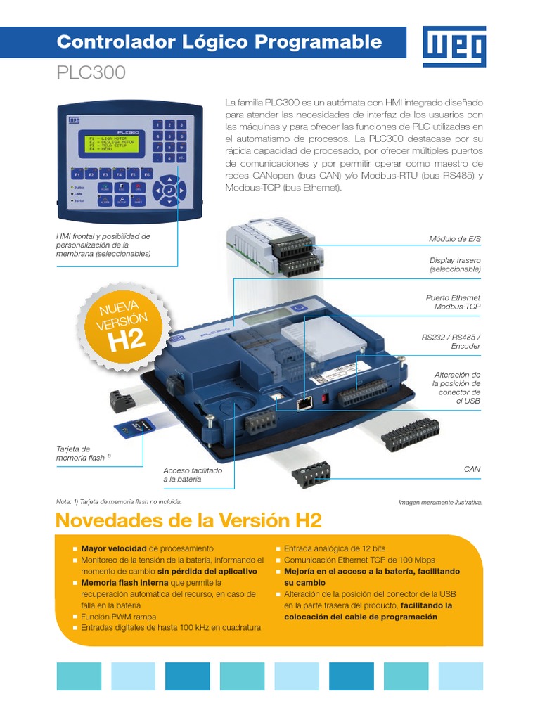 WEG plc300 Controlador Logico Programable Folleto 50048505 Catalogo Espanol | PDF | Controlador ...