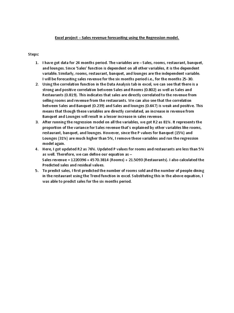 Sales Forecasting Assignment | PDF Sales Forecasting Assignment | PDF