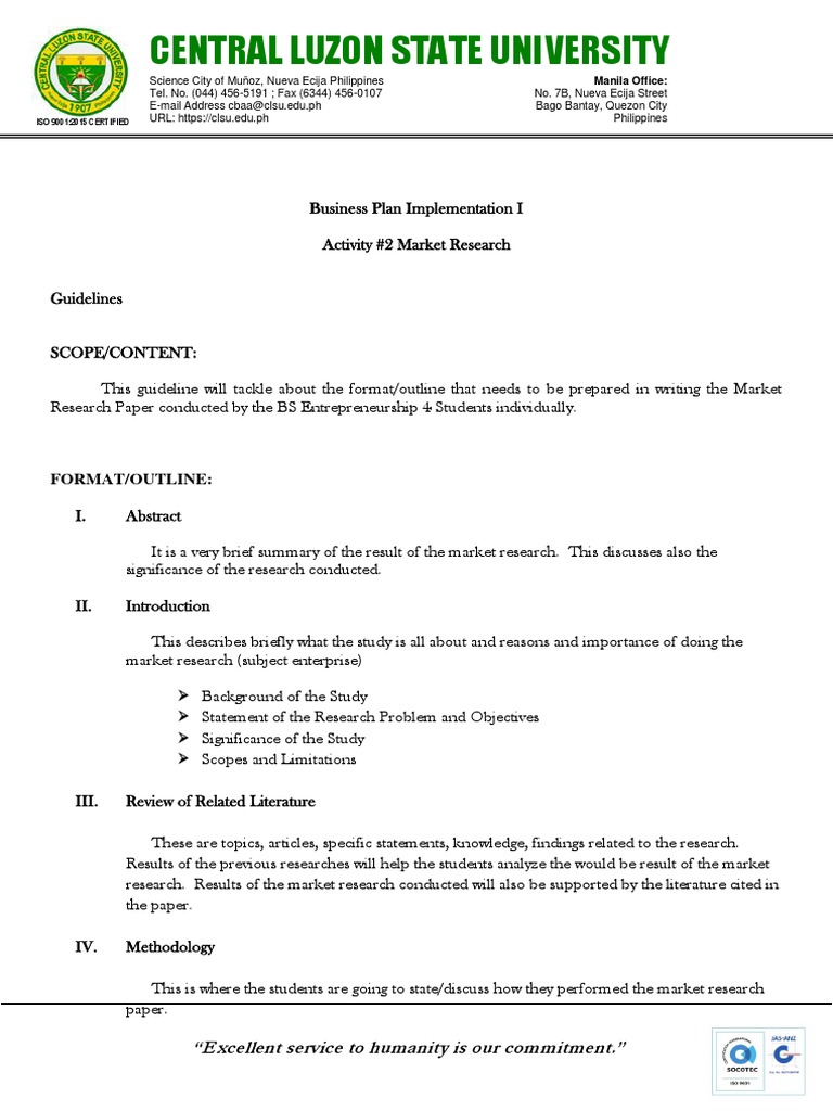 Market Research Guidelines and Format | PDF | Science | Cognition