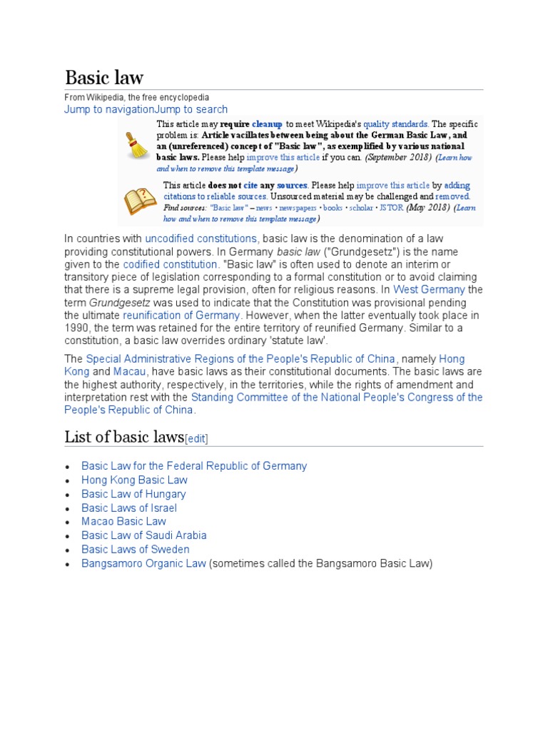 Basic Law | PDF