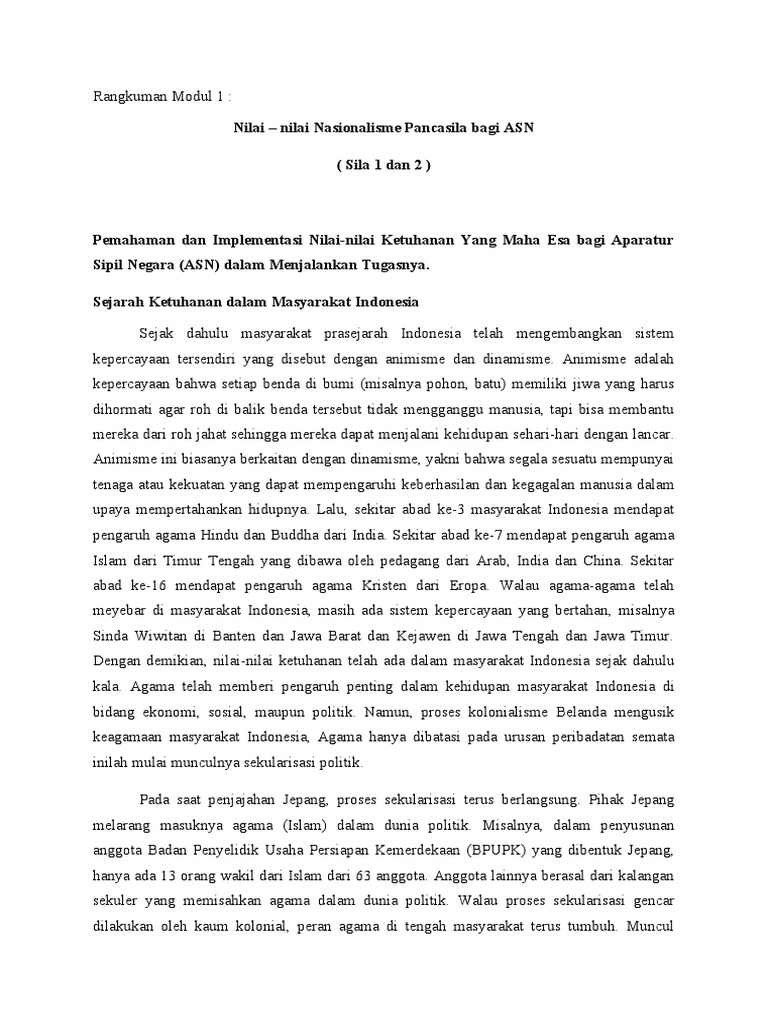 Rangkuman Modul 1 ASN | PDF | Ilmu Sosial