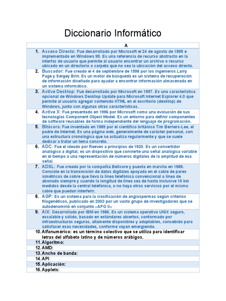 Diccionario Informático Completo | PDF | Microsoft Windows | Software