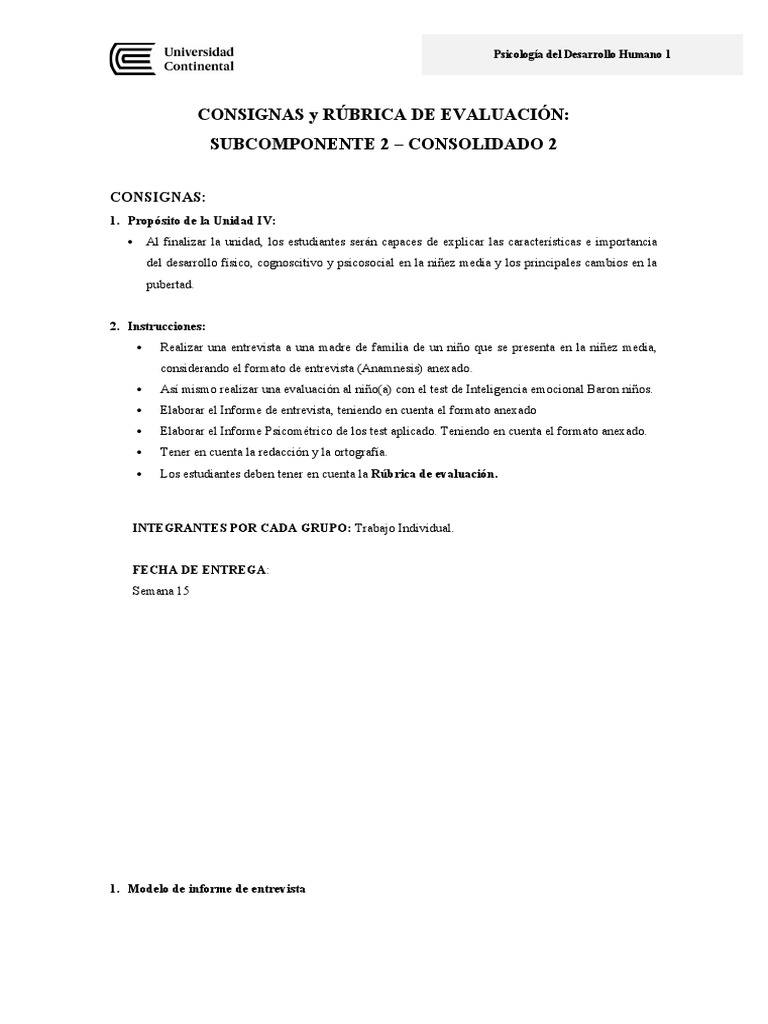 Consignas y Rubrica Sc2 - c2 | PDF | Inteligencia | Sicología