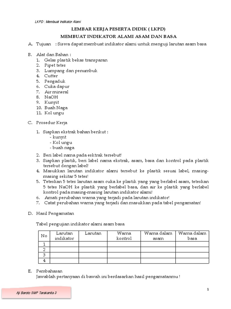 Indikator Alami untuk Asam Basa | PDF | Memasak, Makanan, & Anggur