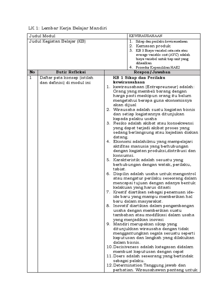 LK 1 - Lembar Kerja Modul 6 | PDF