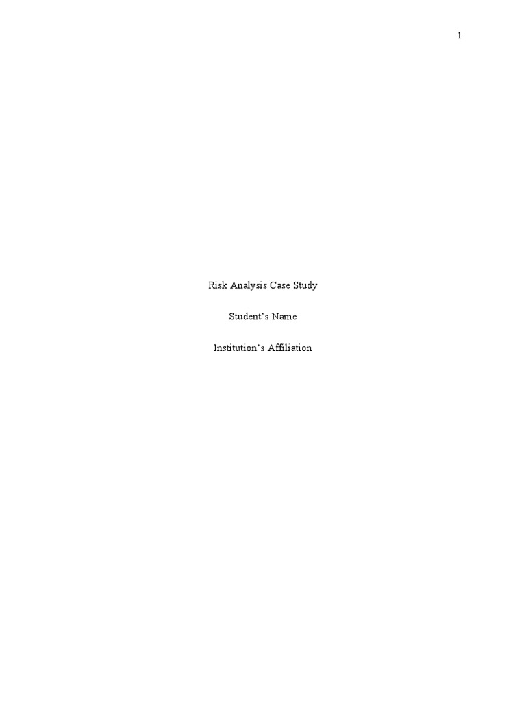 Risk Analysis Case Study - Edited Final | PDF | Risk | Risk Management