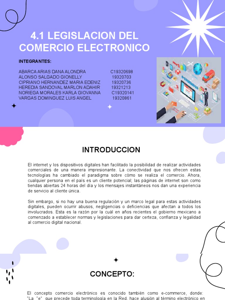 4.1 Legislacion Del Comercio Electronico 1 | PDF | Comercio electrónico | Internet