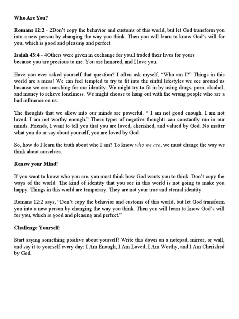 Identity in Christ | PDF | Forgiveness | God In Christianity