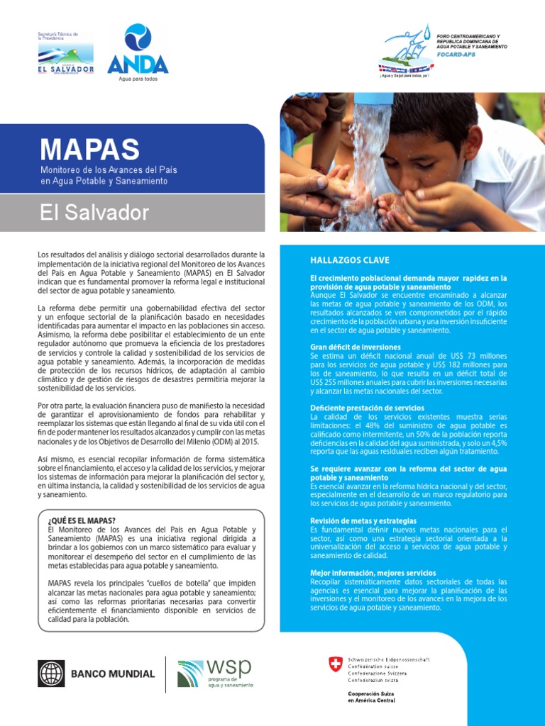 WSP MAPAS El Salvador SPANISH | PDF | Agua potable | Agua