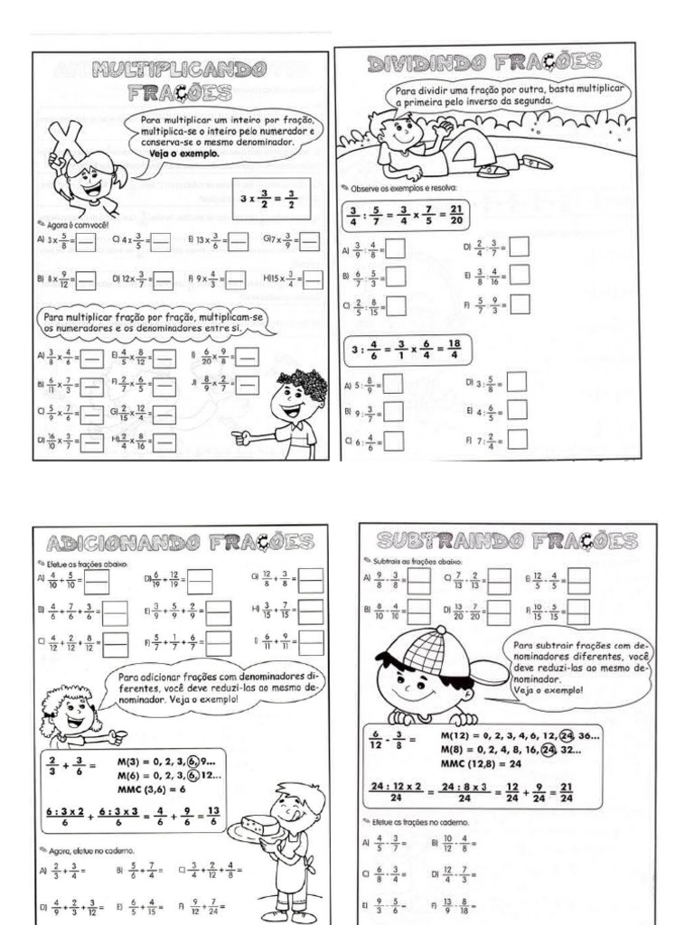 Operações Com Frações Exercício | PDF