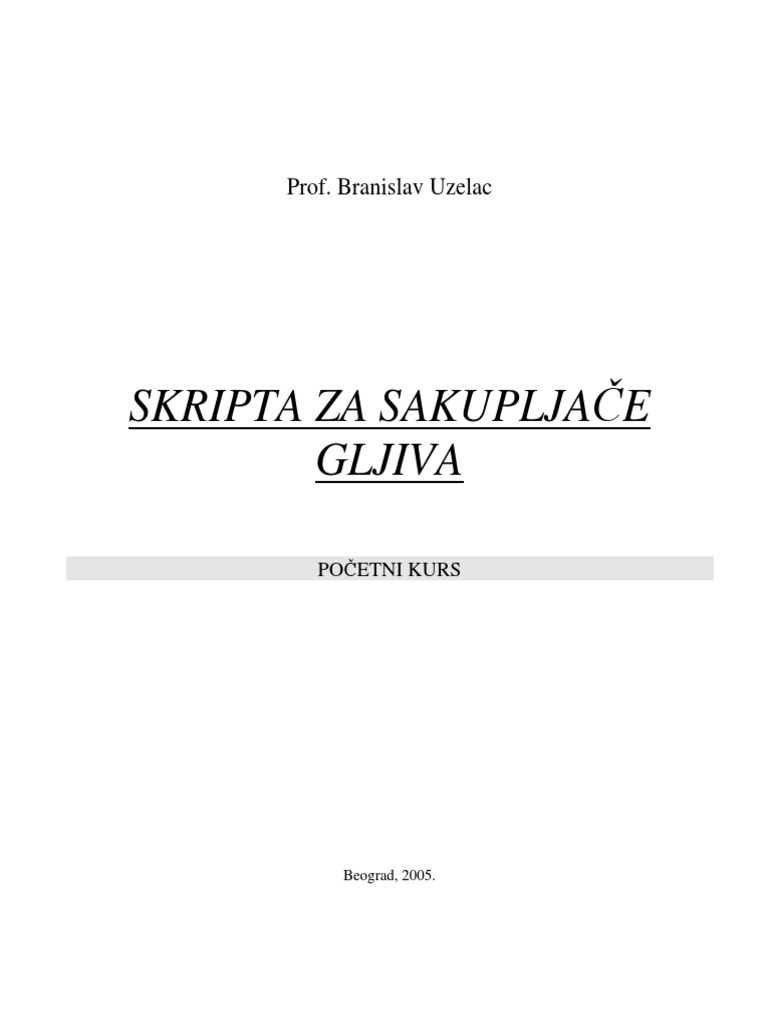 Skripta Za Sakupljace Gljiva | PDF
