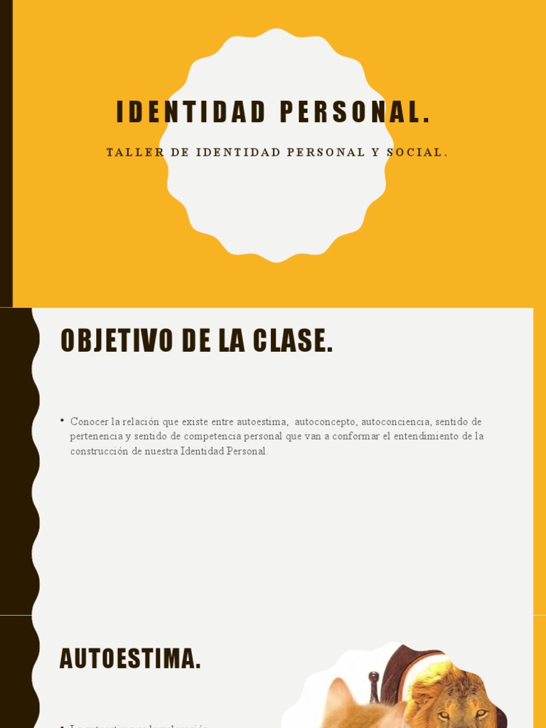 Clase 2 Taller de Identidad | PDF | Autoestima | Las emociones