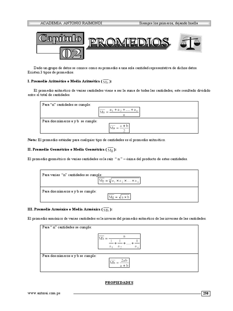 Capitulo 2-3 - Promedios - Magnitudes y Reparto Proporcional | PDF | Matemáticas | Matemática ...