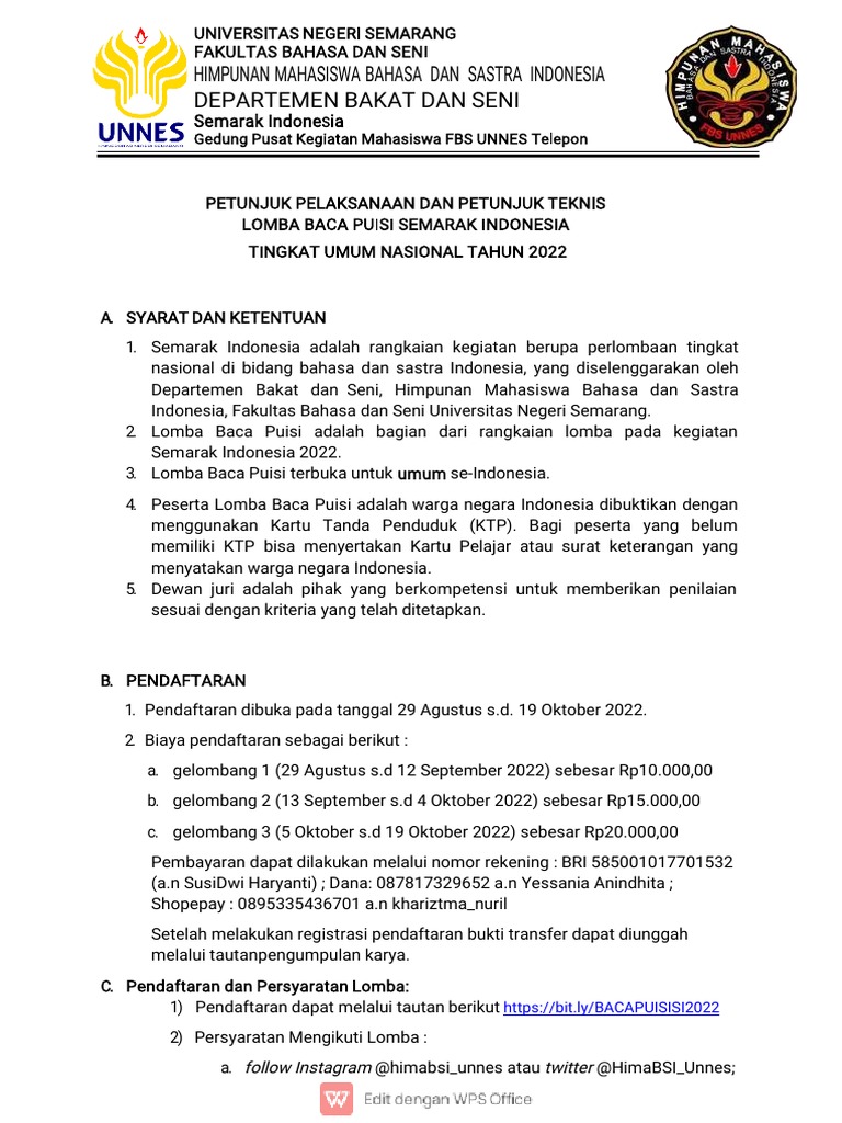 Juklak Juknis Baca Puisi | PDF Juklak Juknis Baca Puisi | PDF