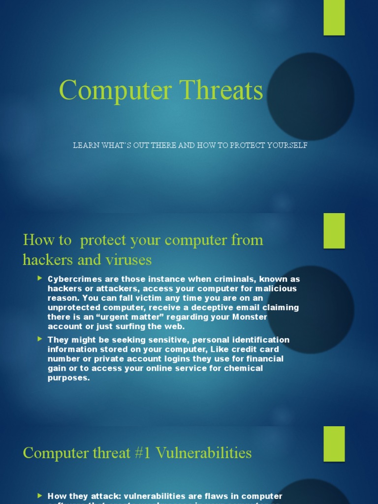 Computer Threats Adoy Renzkie | PDF | Malware | Security