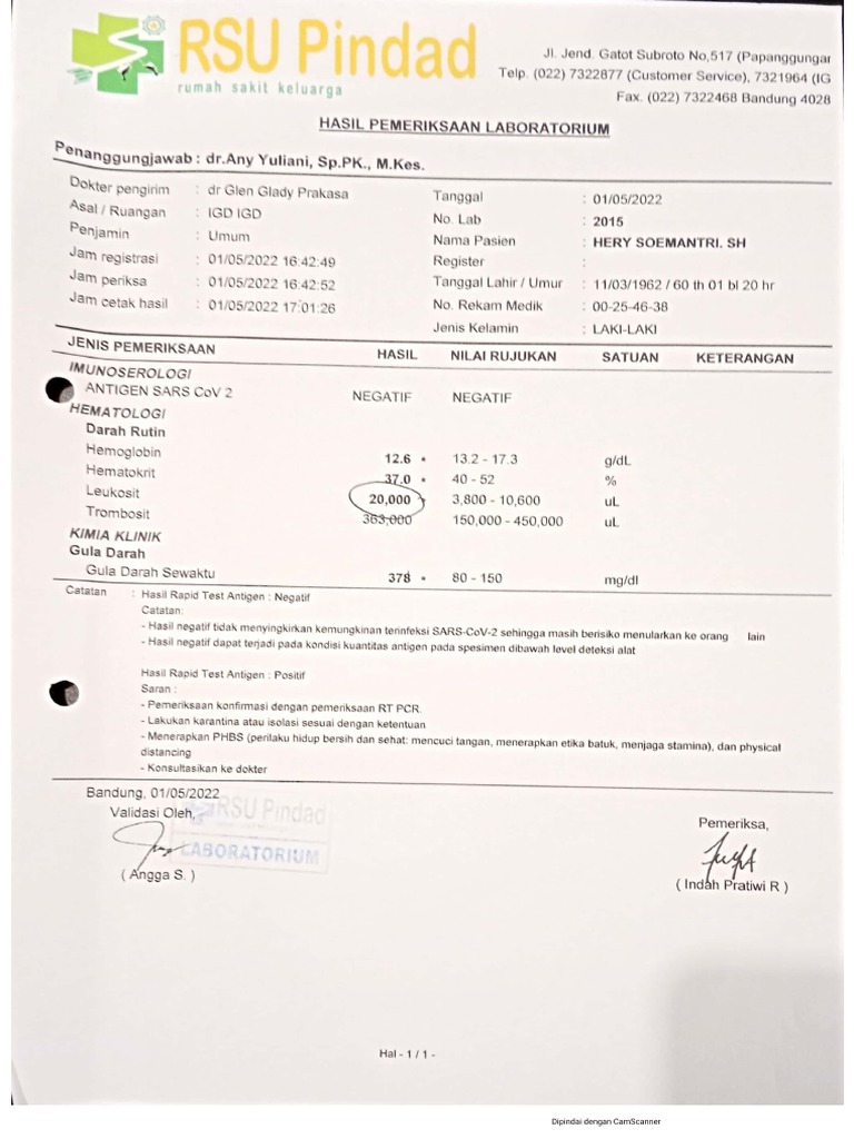 Hasil Pemeriksaan Penunjang | PDF