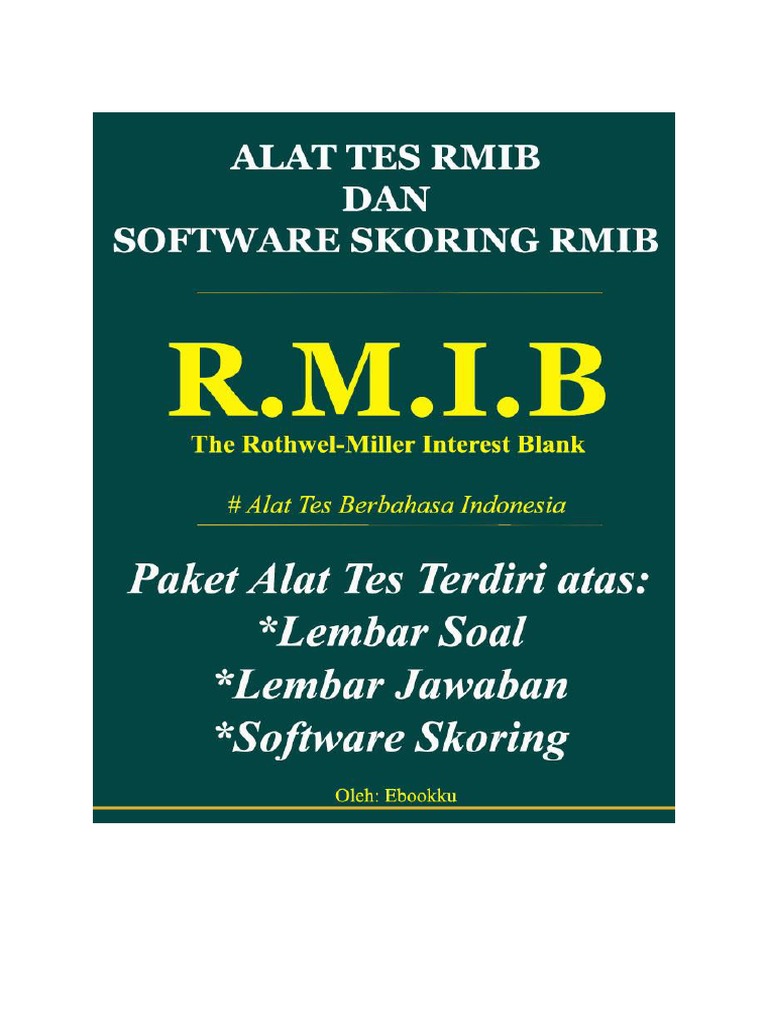 Alat Tes Rmib (The Rothwel-Miller Interest Blank) Lengkap Dengan ...