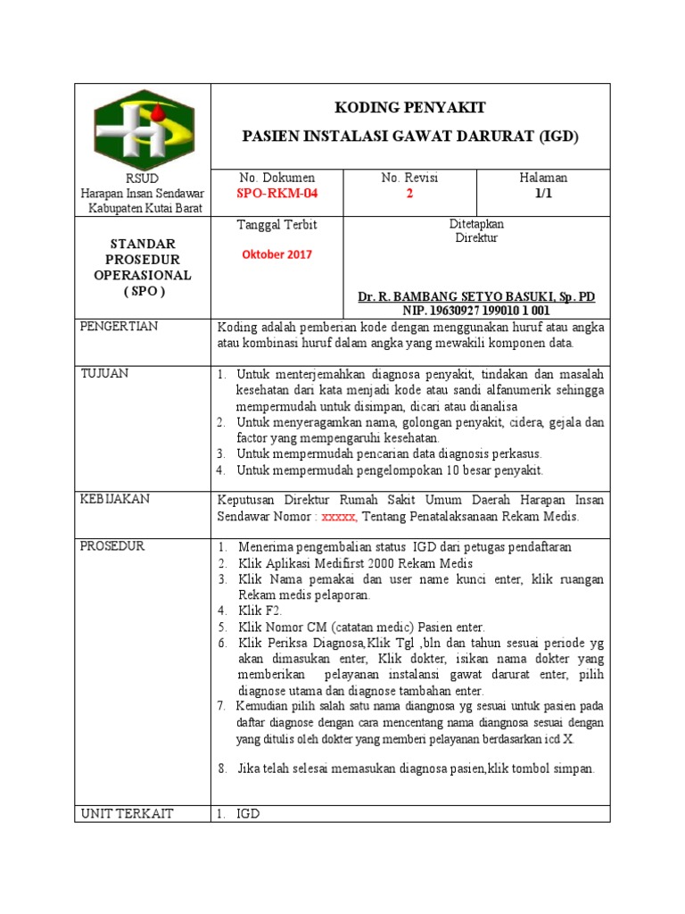 Sop Koding Igd | PDF