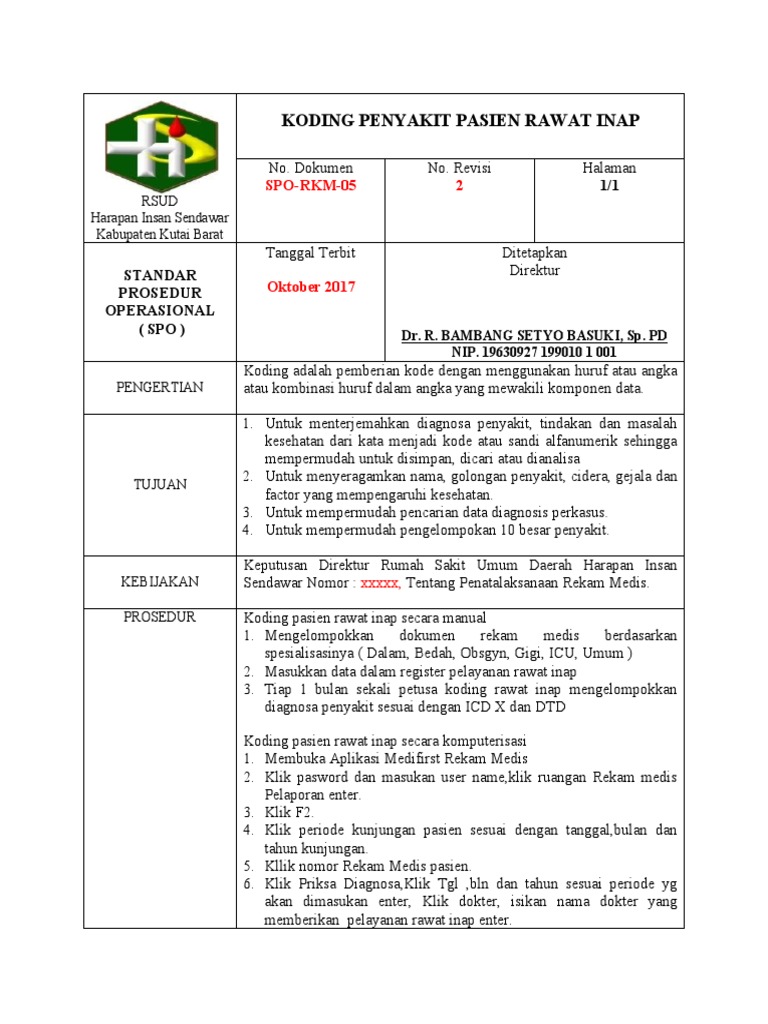 Prosedur Koding Pasien Rawat Inap | PDF | Sains & Matematika