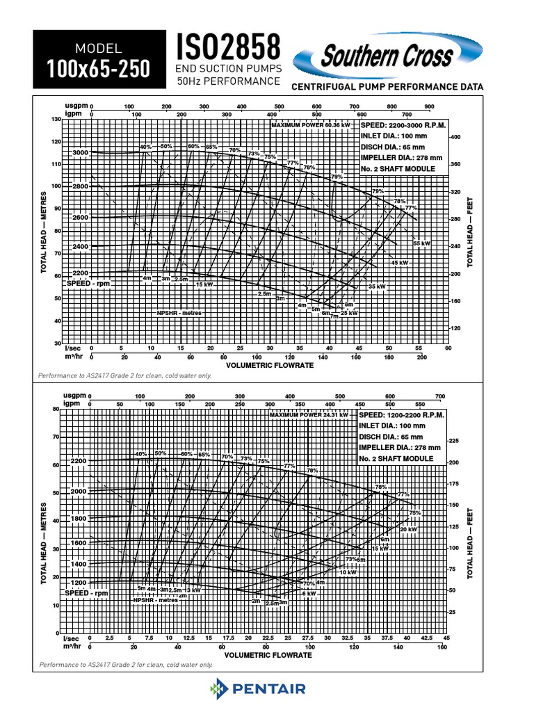 26 - Southern Cross - Iso Pump - 100 X 65 - 250 - 1200 - 3000 RPM ...
