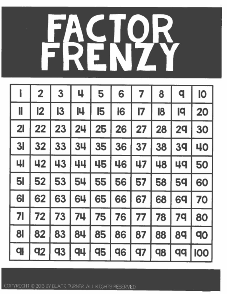 Factor Frenzy | PDF