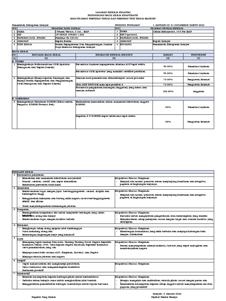 Contoh JPT Kepala BKPSDM (Kuantitatif) | PDF