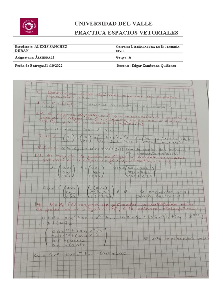 Practica de Algebra | PDF