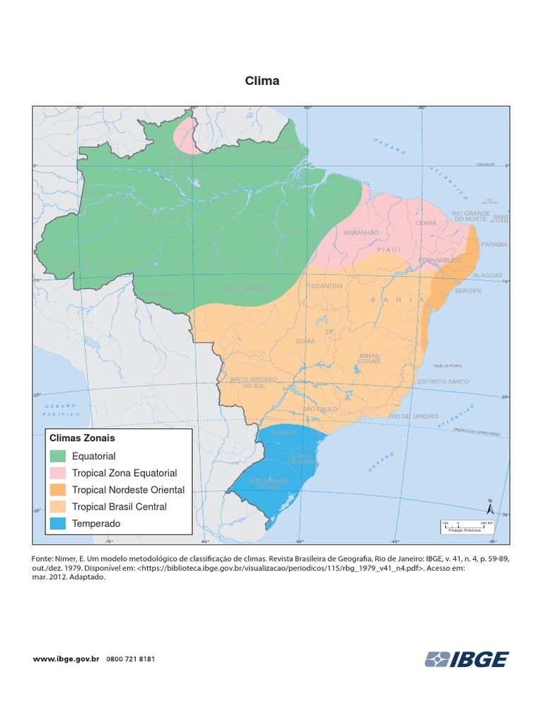 Mapa de climas zonais do Brasil | PDF | Geografia | Ciências Atmosféricas