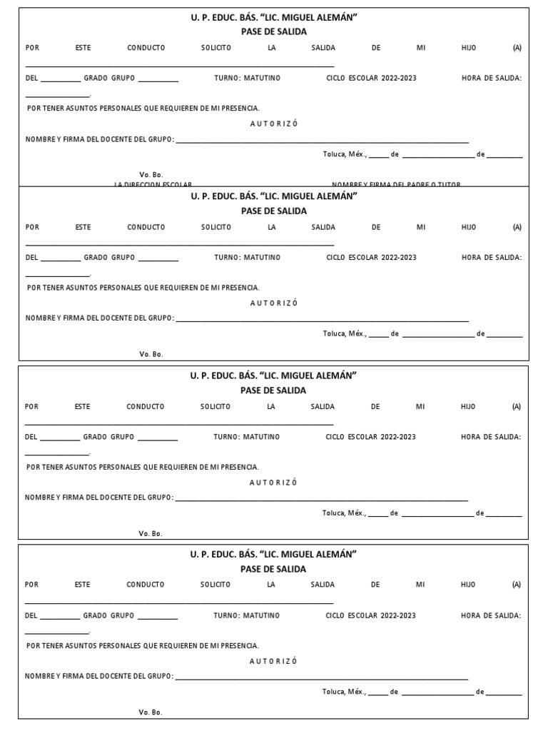 Pase de Salida | PDF