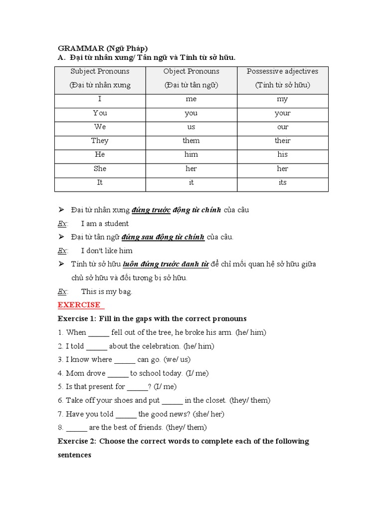 Grammar Exercise | PDF