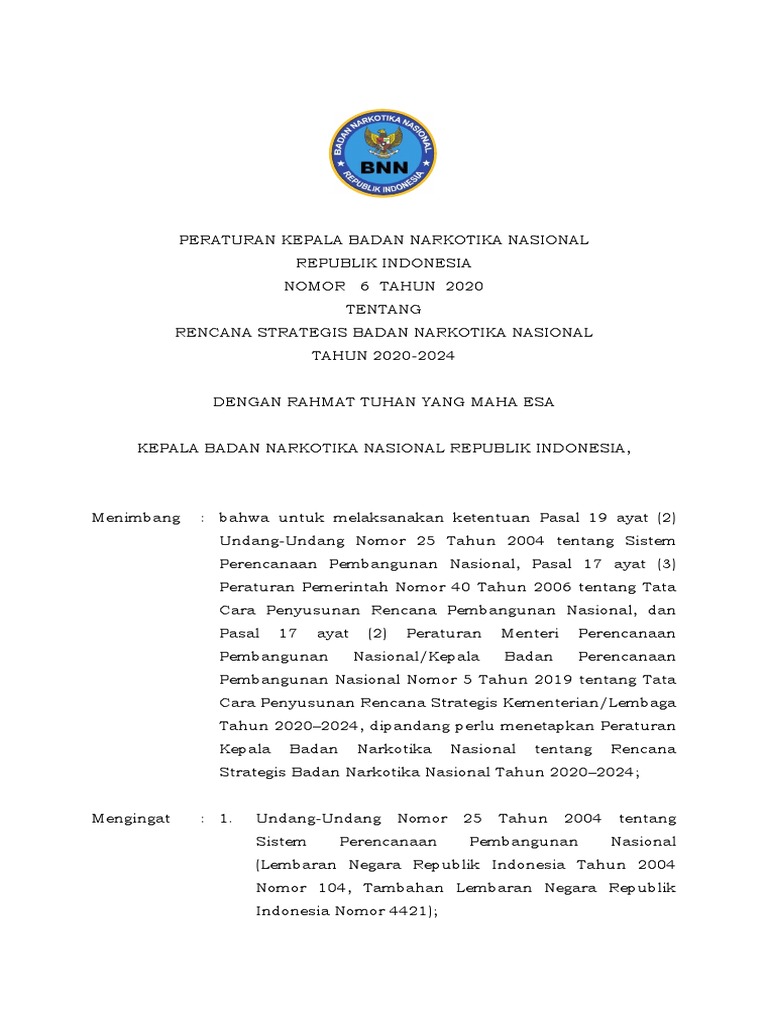 RENSTRA BNN 2020-2024 | PDF