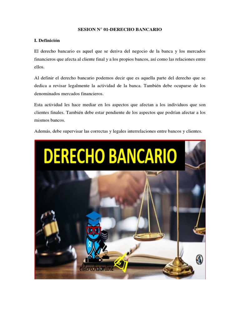 Definicion de Derecho Bancario | PDF | Bancos | Bancos centrales
