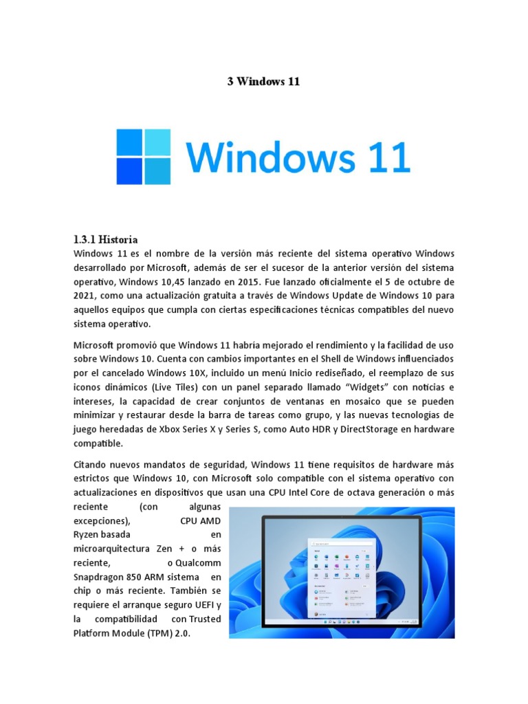 Una breve historia y desarrollo de Windows 11 | PDF | Arquitectura de ...