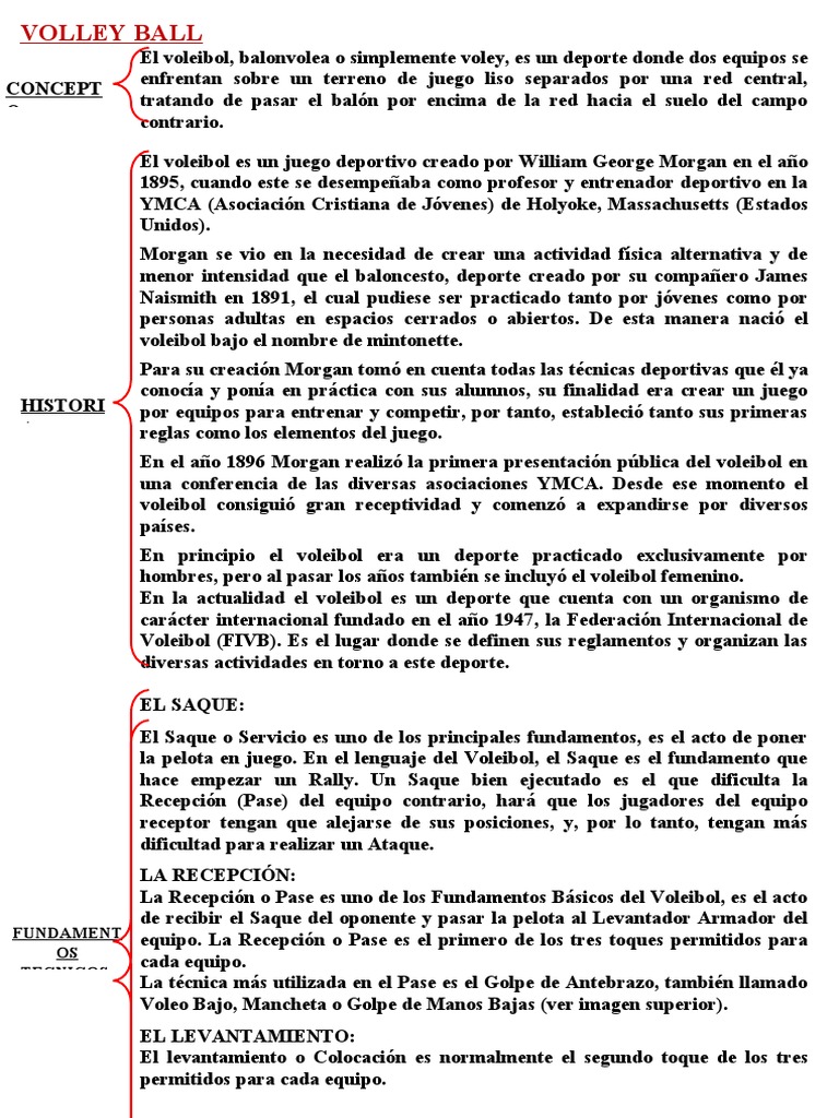 Volley Ball Pdf Vóleibol Aficiones