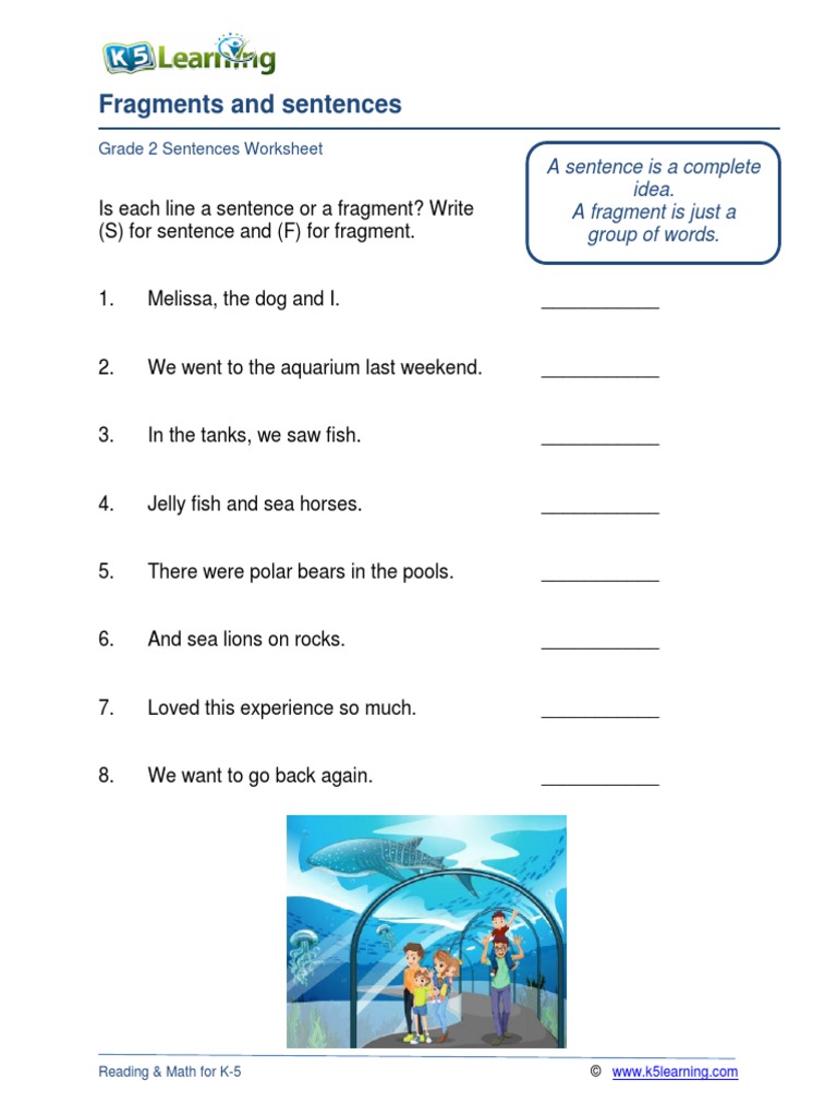 Grade 2 Sentence Fragments A | PDF | Language Arts & Discipline ...